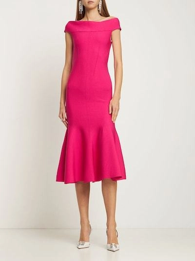 Roland Mouret Strapless Knitted Mid-length Dress