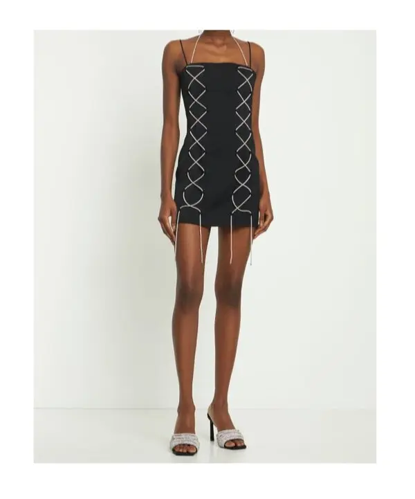 Giuseppe Di Morabito Lace-up Cady Envers Satin Mini Dress