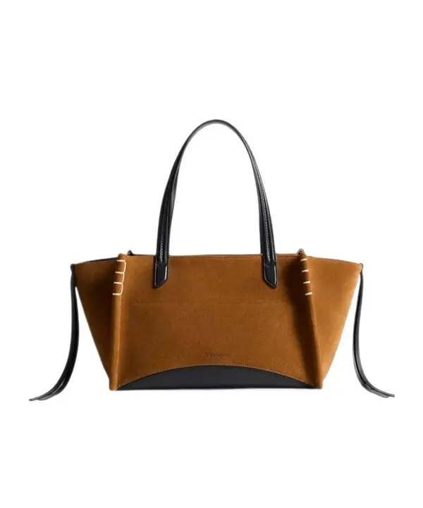 J.W.ANDERSON Elongated Lober Cabas Contrast-panel Whipstitch-trim Tote Bag