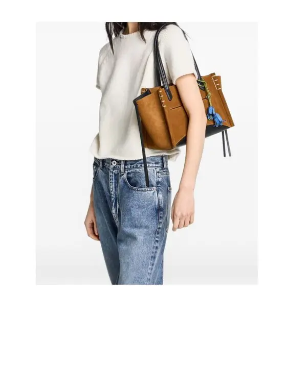 J.W.ANDERSON Elongated Lober Cabas Contrast-panel Whipstitch-trim Tote Bag