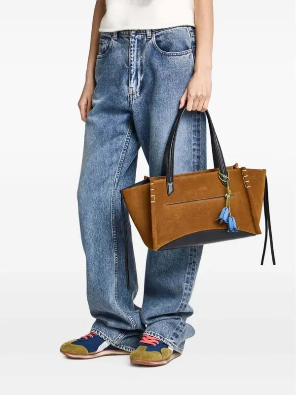J.W.ANDERSON Elongated Lober Cabas Contrast-panel Whipstitch-trim Tote Bag