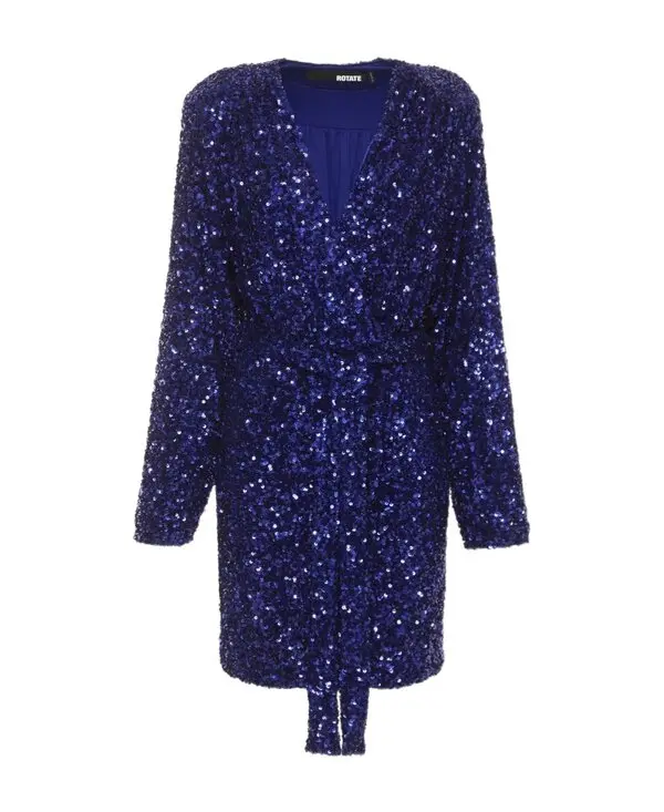 ROTATE BY BIRGER CHRISTENSEN Samantha Wrap Mini Dress - Blue
