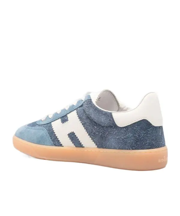 Hogan Logo-patch Panelled Sneakers - Light Blue