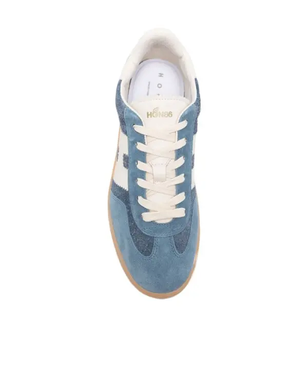 Hogan Logo-patch Panelled Sneakers - Light Blue