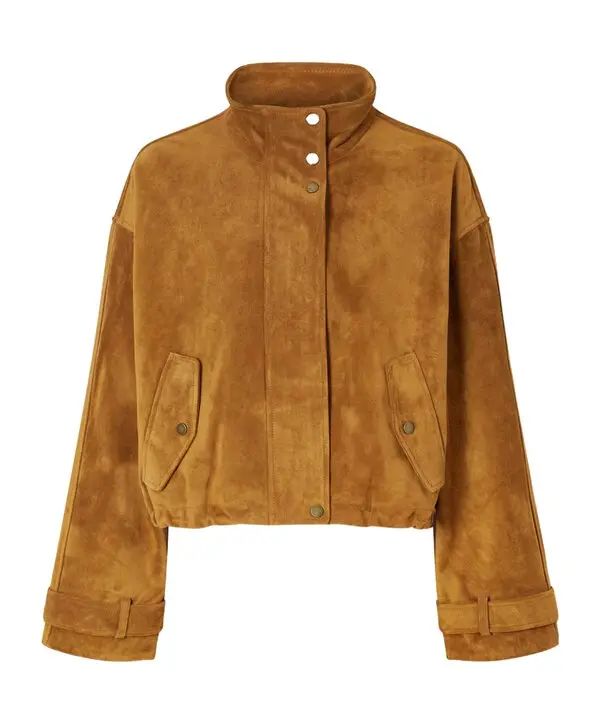 Veronica Beard Bateman Cropped Suede Jacket