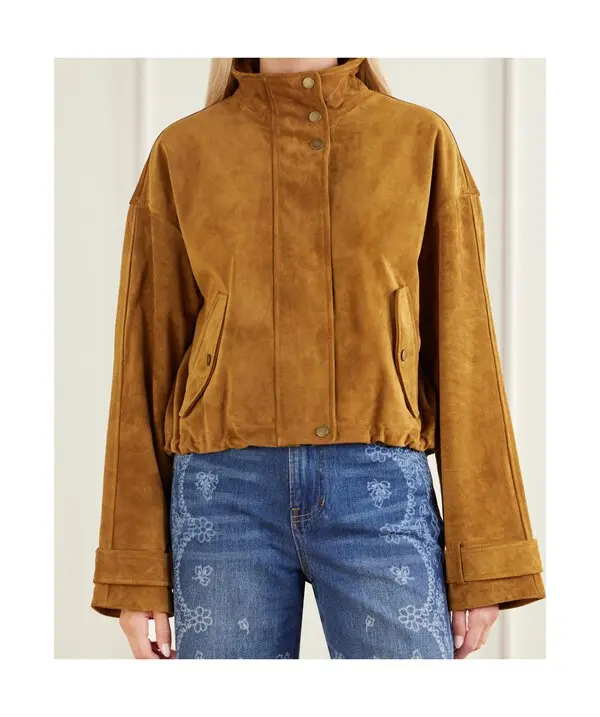 Veronica Beard Bateman Cropped Suede Jacket