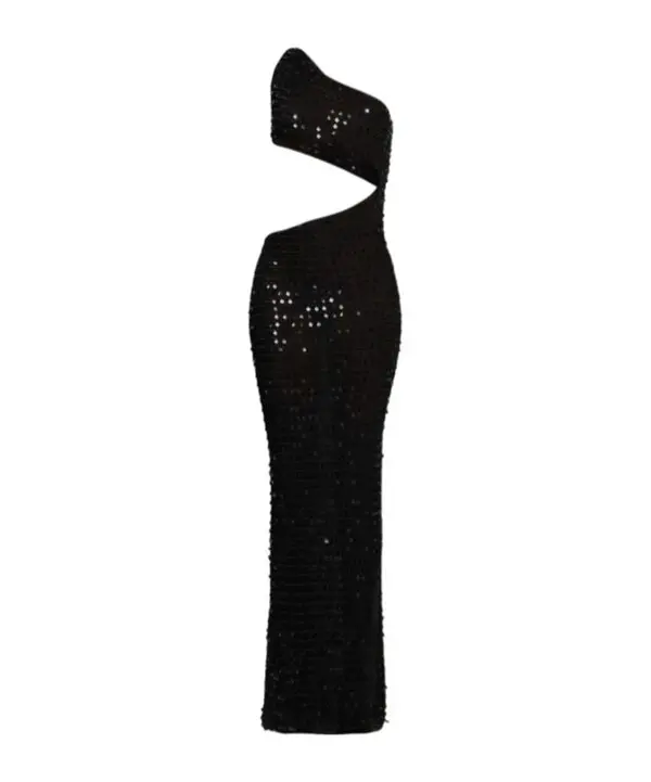 AYA MUSE Gia Sequined Knit Long Dress