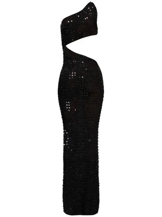 AYA MUSE Gia Sequined Knit Long Dress
