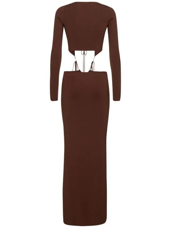 AYA MUSE Tie-waist Long-sleeved Dress