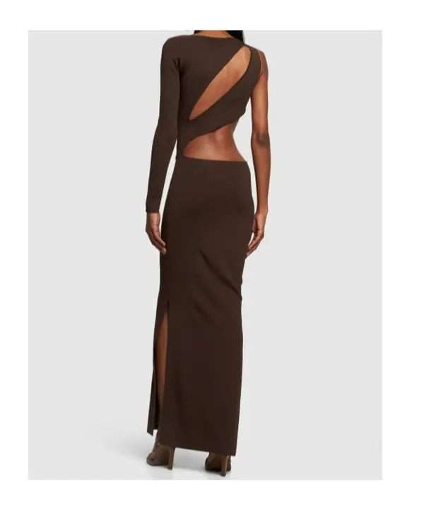 AYA MUSE Actin Viscose Plain Knit Long Dress