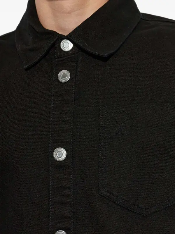 AMI Paris Logo-embroidered Denim Shirt