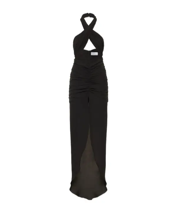 Giuseppe Di Morabito Crepe De Chine Cut Out Long Dress
