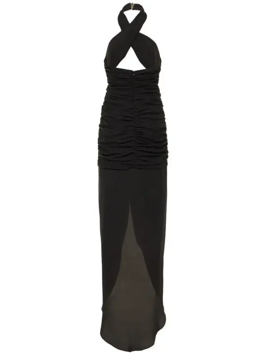 Giuseppe Di Morabito Crepe De Chine Cut Out Long Dress