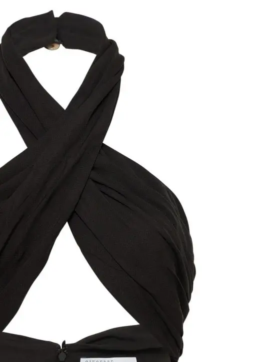 Giuseppe Di Morabito Crepe De Chine Cut Out Long Dress