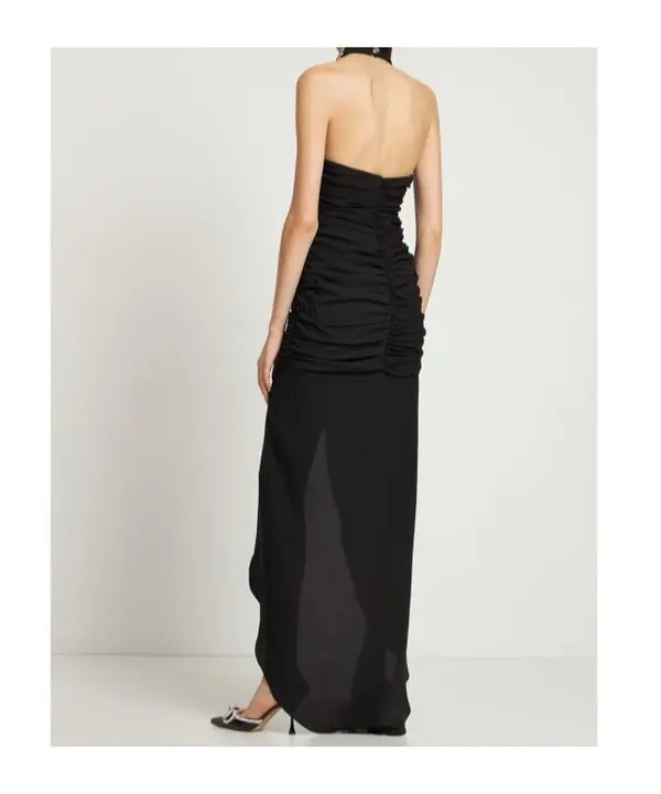Giuseppe Di Morabito Crepe De Chine Cut Out Long Dress