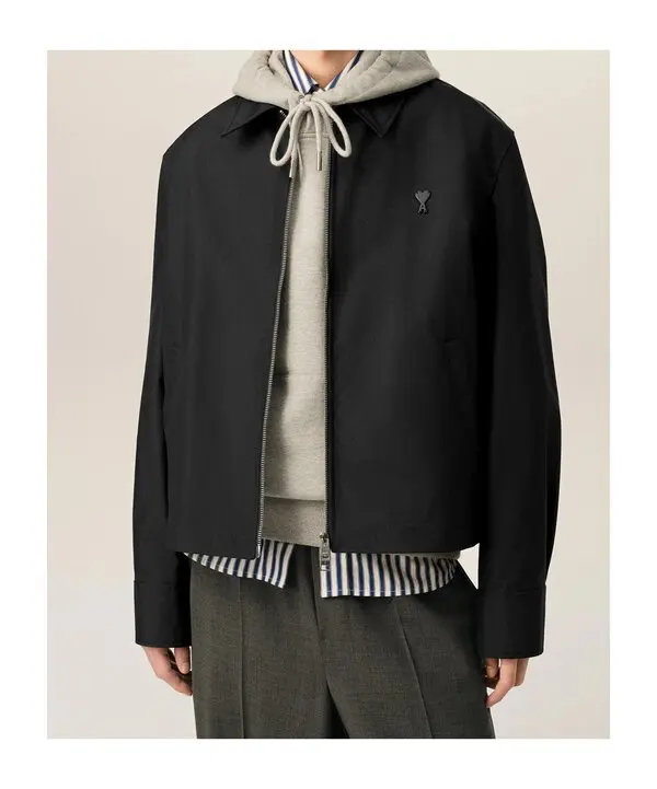 AMI Paris Nylon Jacket With De Coeur