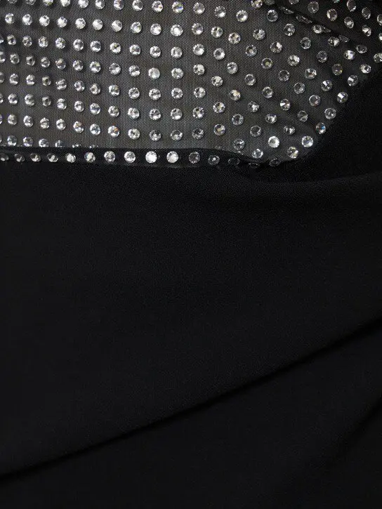 Giuseppe Di Morabito Embellished Cady Envers Satin Mini Dress