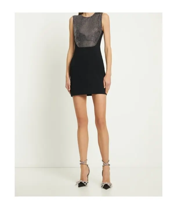Giuseppe Di Morabito Embellished Cady Envers Satin Mini Dress