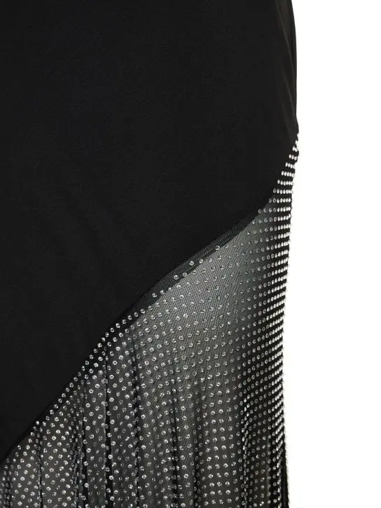 Giuseppe Di Morabito Embellished Crepe De Chine Midi Dress