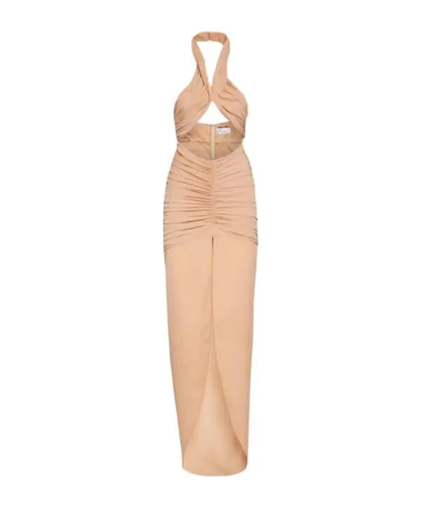 Giuseppe Di Morabito Crepe De Chine Cut Out Long Dress