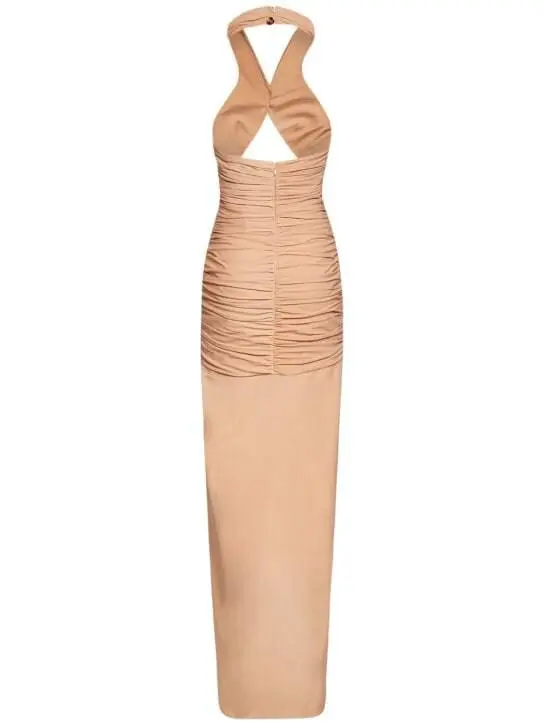 Giuseppe Di Morabito Crepe De Chine Cut Out Long Dress