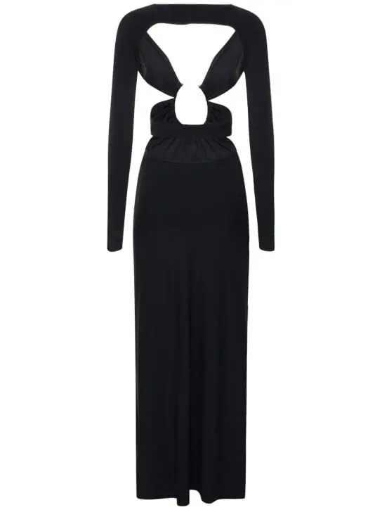 Christopher Esber Odessa Ruched Cutout Jersey Long Dress
