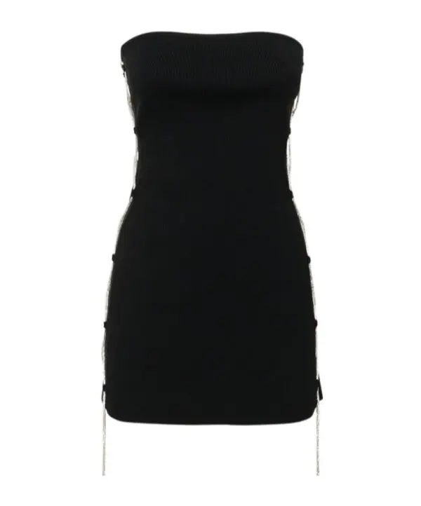 Giuseppe Di Morabito Lace-up Stretch Rib Knit Mini Dress