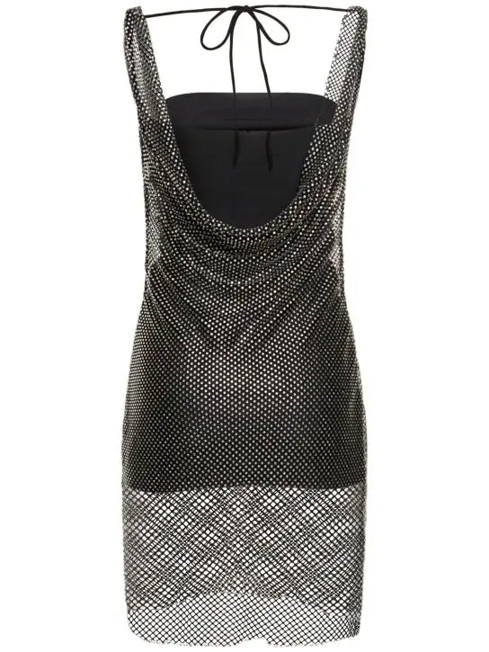 Giuseppe Di Morabito Embellished Mesh Mini Dress
