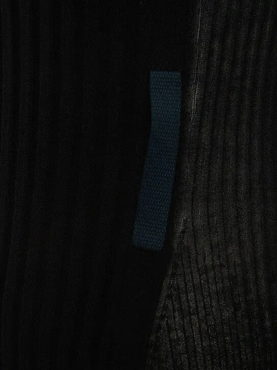 DION LEE Gathered Cotton Blend Knit Mini Dress