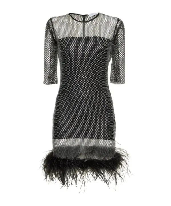 Giuseppe Di Morabito Embroidered Mesh Mini Dress - Black