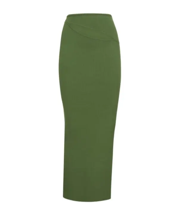 Christopher Esber Rib Cutout Long Skirt - Green