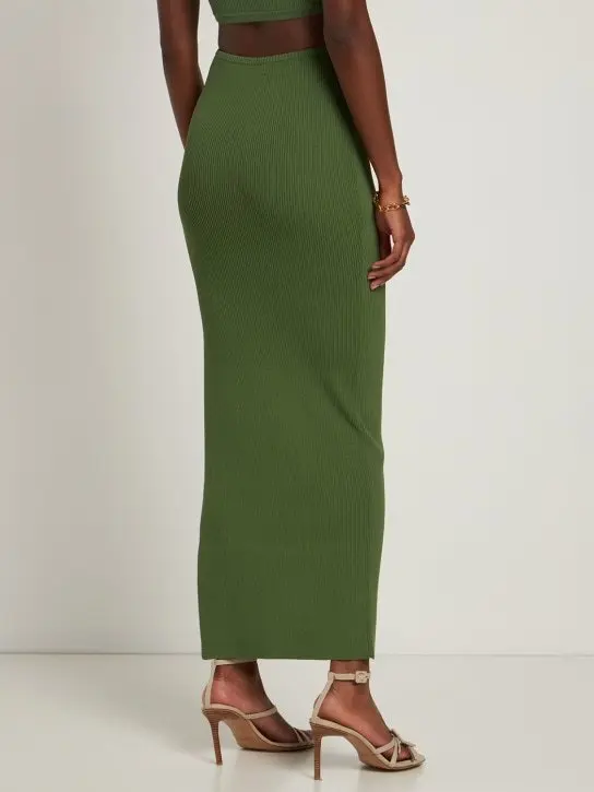 Christopher Esber Rib Cutout Long Skirt - Green