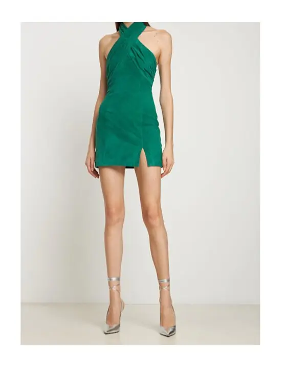 Giuseppe Di Morabito Suede Halter Neck Mini Dress