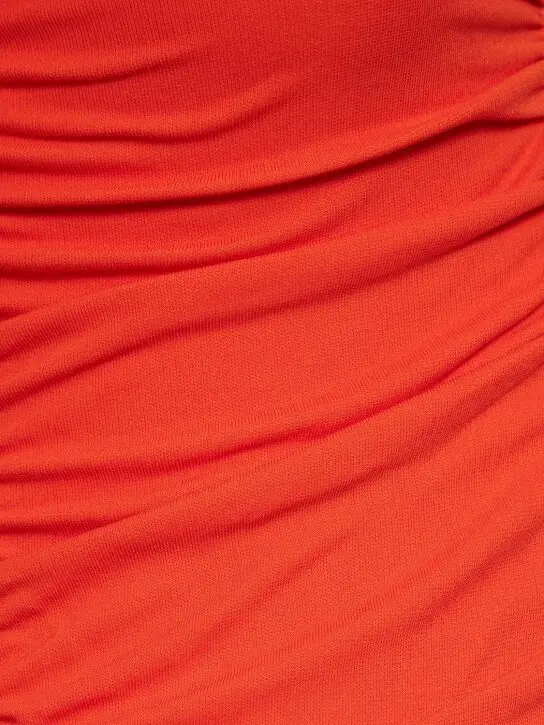 DION LEE Draped Viscose Jersey Split Long Dress