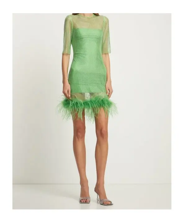 Giuseppe Di Morabito Embroidered Mesh Mini Dress