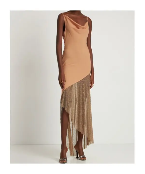 Giuseppe Di Morabito Embellished Crepe De Chine Midi Dress