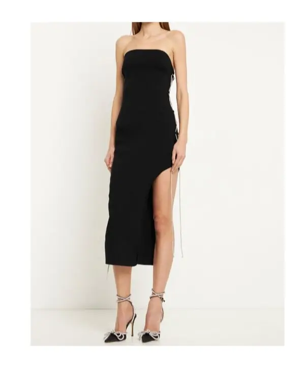 Giuseppe Di Morabito Lace-up Stretch Knit Midi Dress