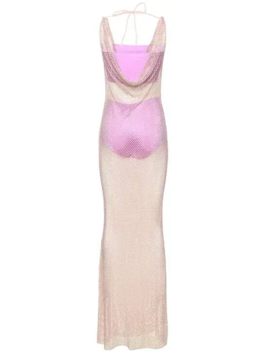 Giuseppe Di Morabito Embellished Mesh Long Dress