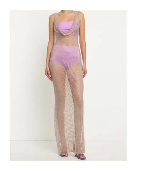 Giuseppe Di Morabito Embellished Mesh Long Dress