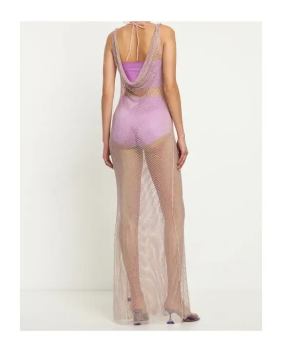 Giuseppe Di Morabito Embellished Mesh Long Dress