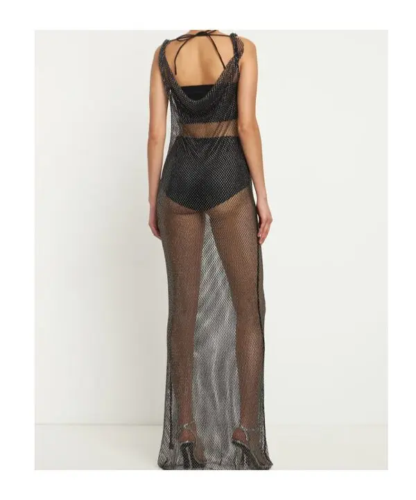 Giuseppe Di Morabito Embellished Mesh Long Dress