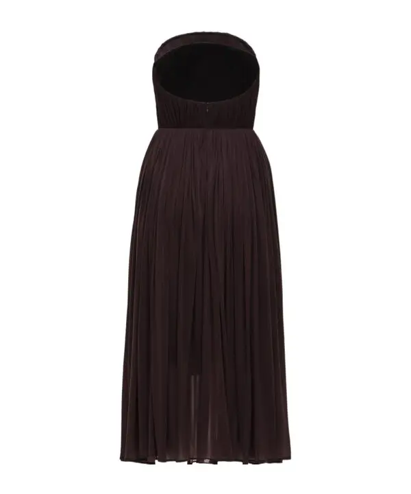 Magda Butrym Strapless Pleated Corset Dress In Burgundy