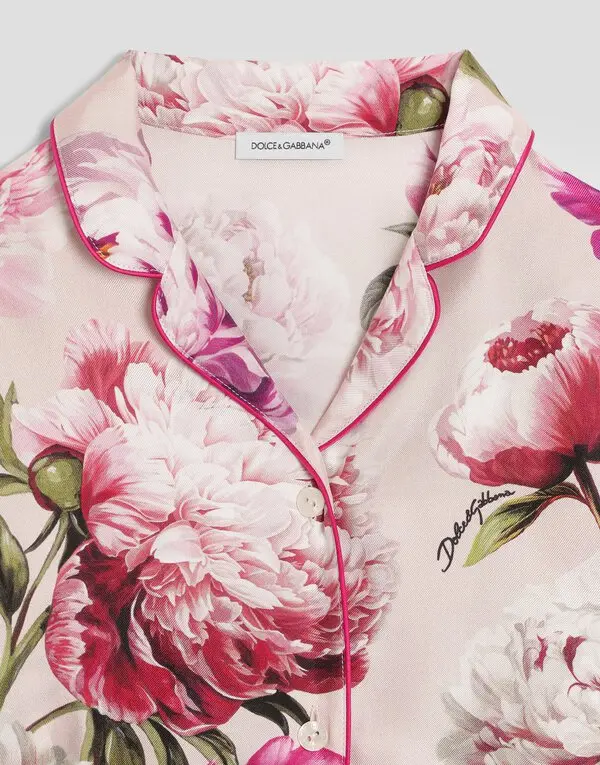 Dolce & Gabbana Peony-print Twill Vanity Shirt