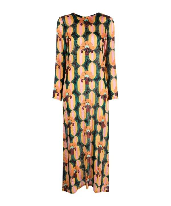La DoubleJ Swing Geometric-print Midi Dress