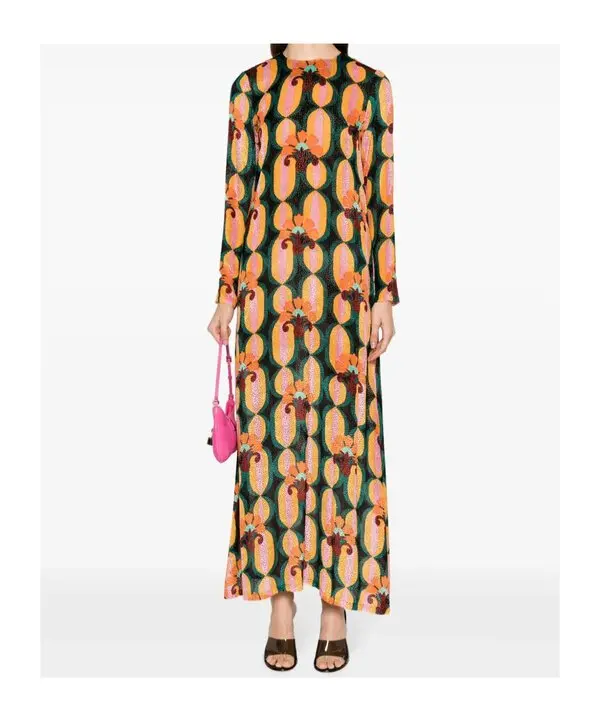La DoubleJ Swing Geometric-print Midi Dress