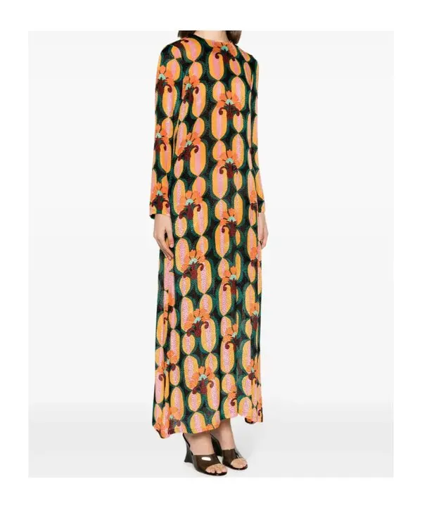 La DoubleJ Swing Geometric-print Midi Dress