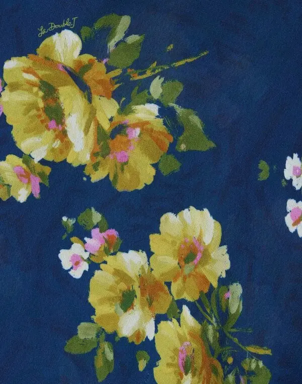 La DoubleJ Floral-print Cape-sleeve Maxi Dress
