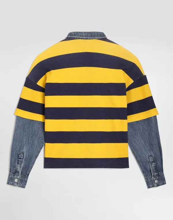 Dolce & Gabbana Striped Cotton Polo Shirt With Patch