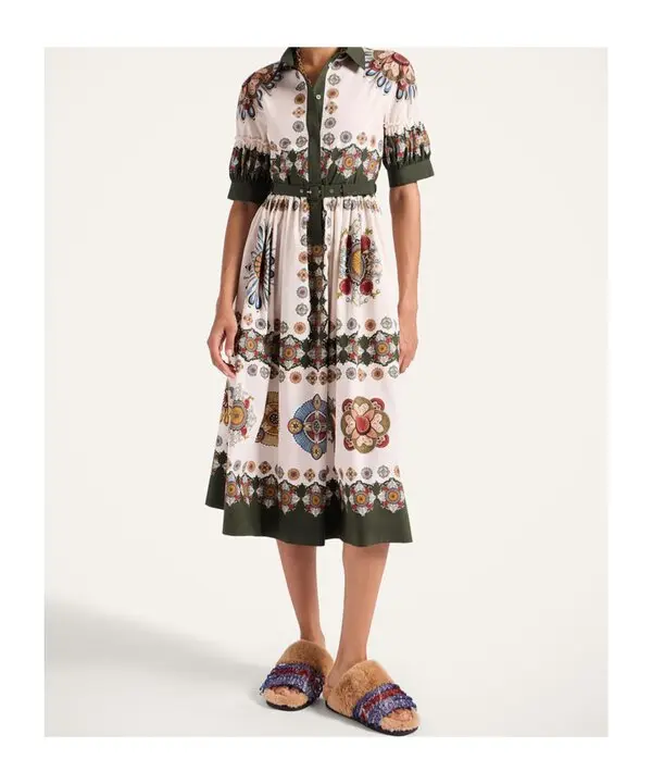 La DoubleJ Placeé Print Puff-sleeve Dress