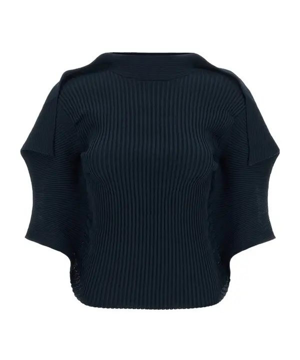 Issey Miyake Prance Pleated Sculptural Top - Blue